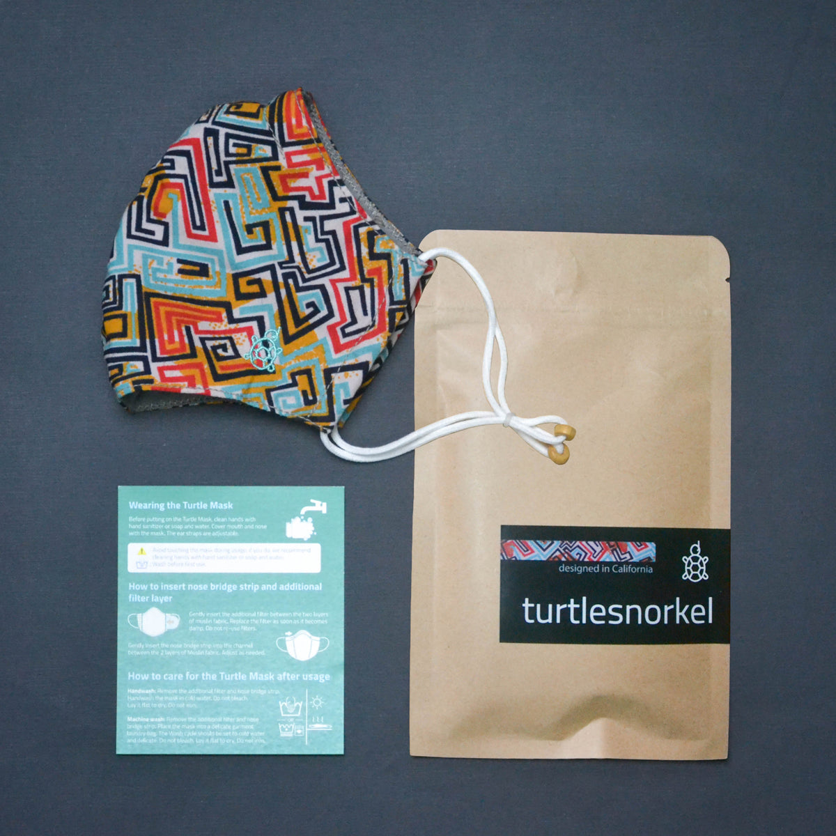 Turtle Mask 2.1 Living Bleached Coral : triple layered, reusable face ...